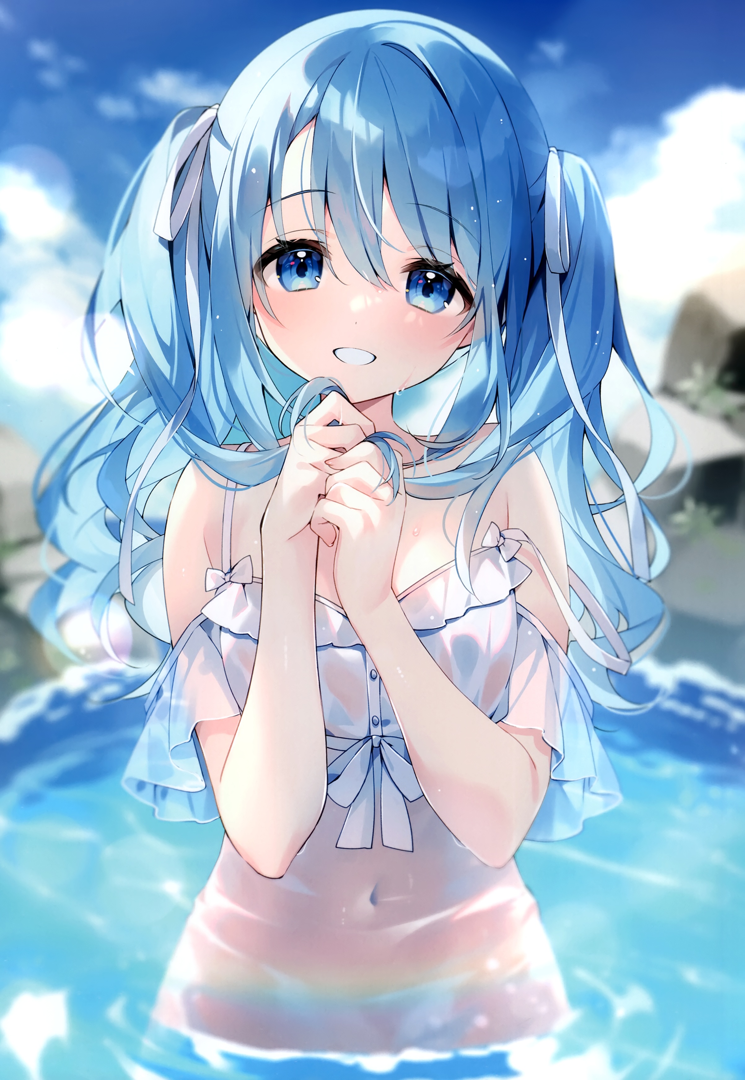 chilly polka suimya sesera dress see through summer dress wardrobe malfunction wet wet clothes ...